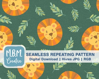 Lion Repeat Pattern - Etsy