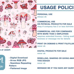 Heart Mushrooms on Pink Seamless Pattern Commercial Use, Cute ...