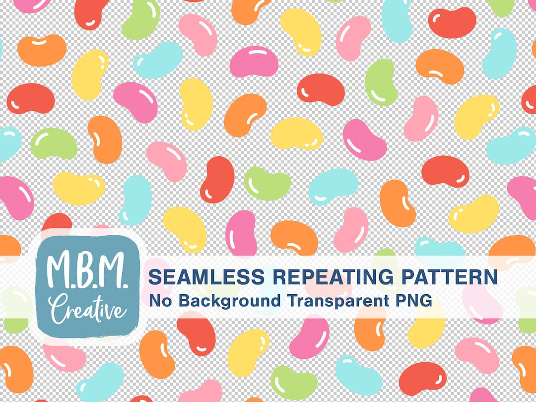 Jelly Bean Candy: No Background Transparent PNG Seamless Repeat Pattern ...