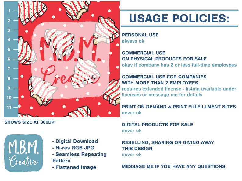 Christmas Tree Cakes on Red Seamless Repeat Pattern Commercial Use ...