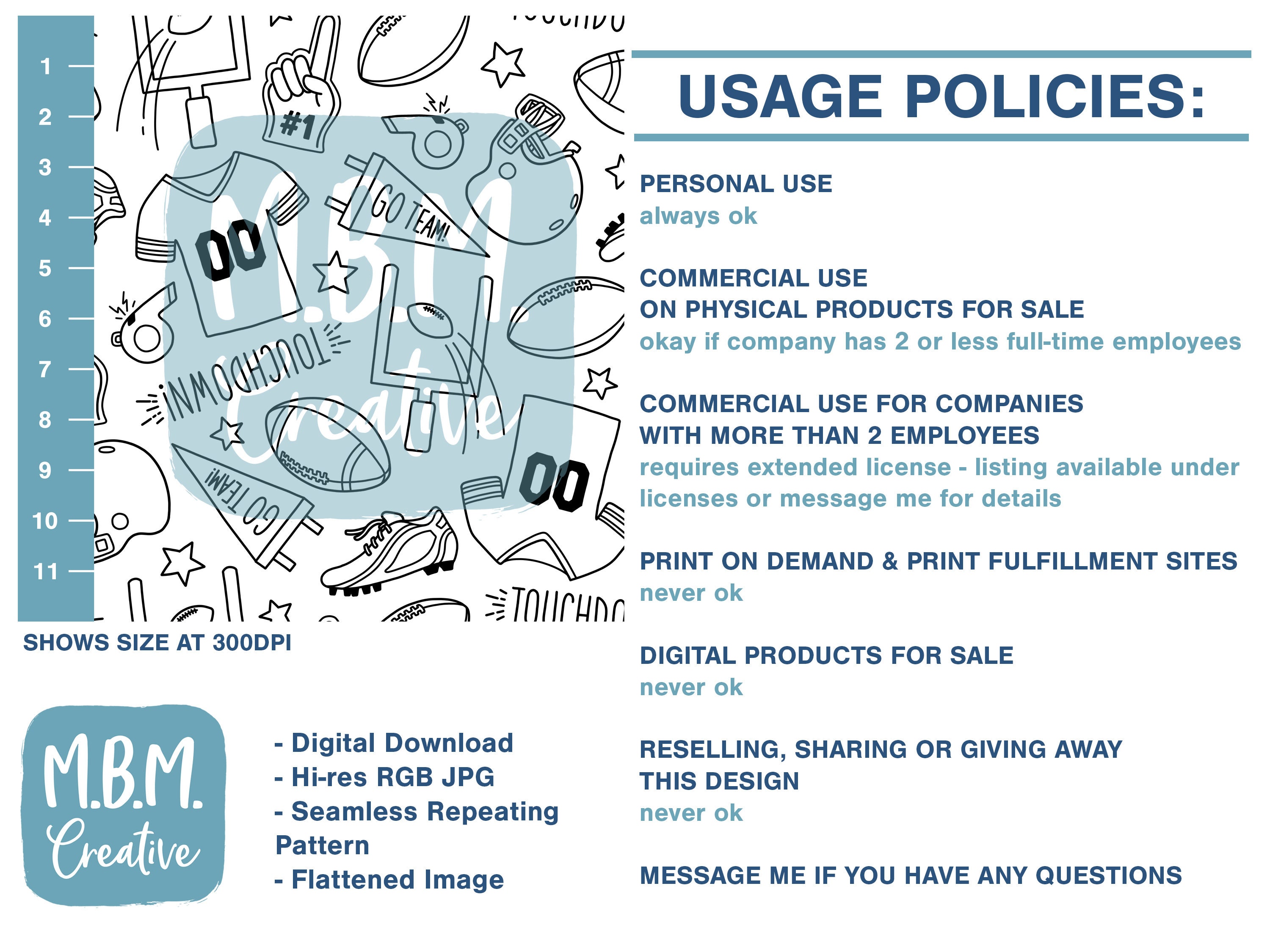 Football Line Art Seamless Repeat Pattern for Commercial Use - Etsy