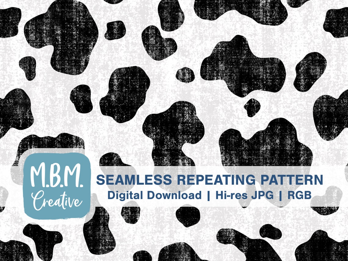 Distressed Cow Print Seamless Repeat Pattern for Commercial Use, Bovine ...