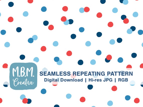 Red White and Blue Confetti Seamless Repeat Pattern for | Etsy