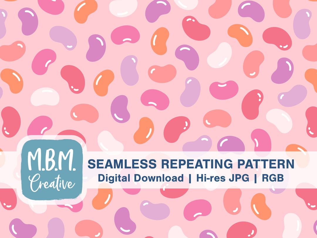 Jelly Bean Candy Repeat Pattern on Pink for Commercial Use, Colorful ...