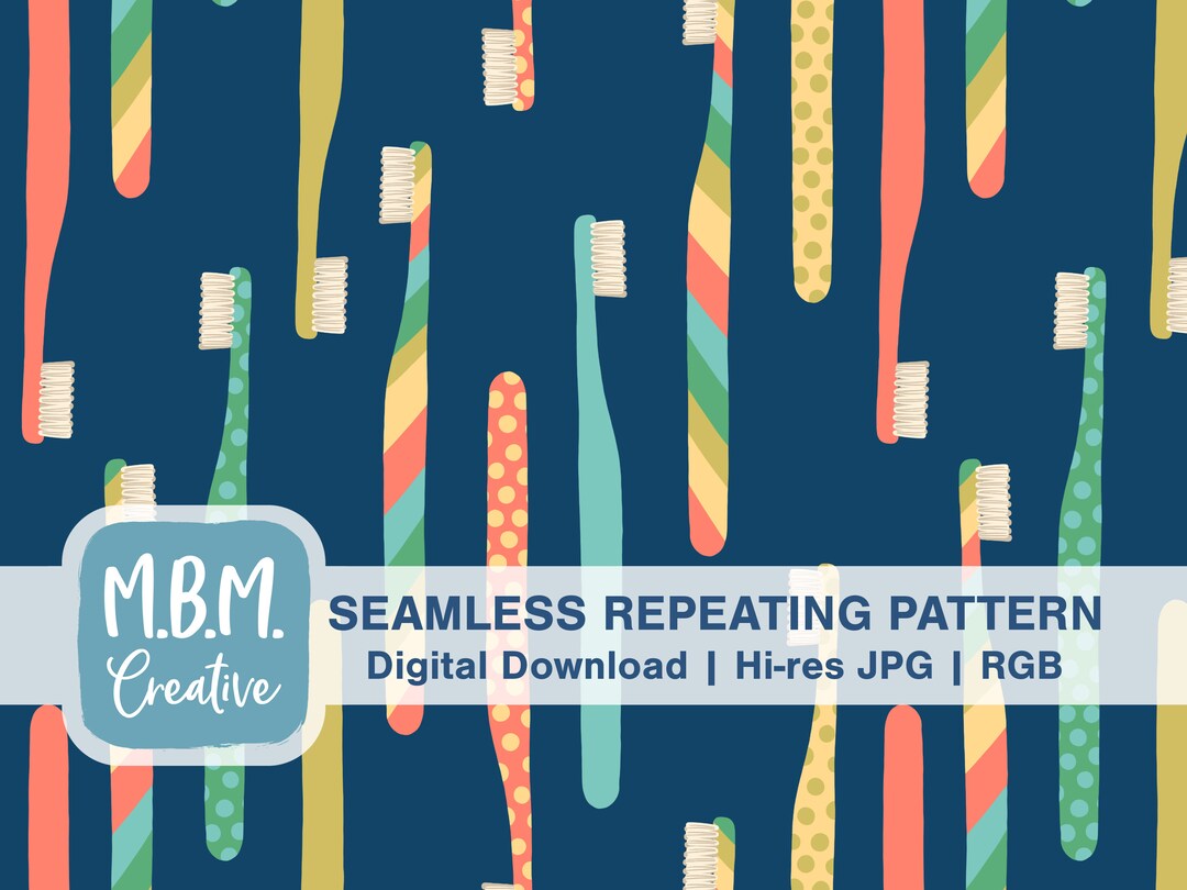 Toothbrushes Seamless Repeat Pattern for Commercial Use, Cute Dental ...
