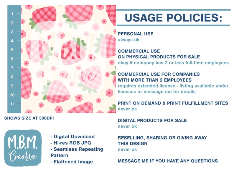 Pink Gingham Strawberries & Flowers Seamless Repeat Pattern for ...