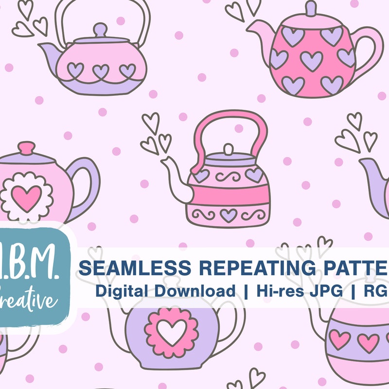 Tea Party Repeat Pattern - Etsy