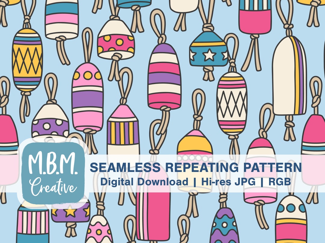 Lobster Buoys: Pink Purple Seamless Repeat Pattern Commercial Use ...
