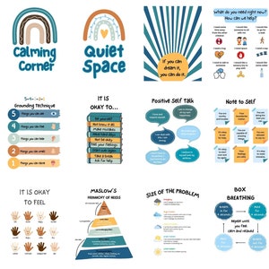 Calming Corner Poster Set - Toasted Blue - Etsy