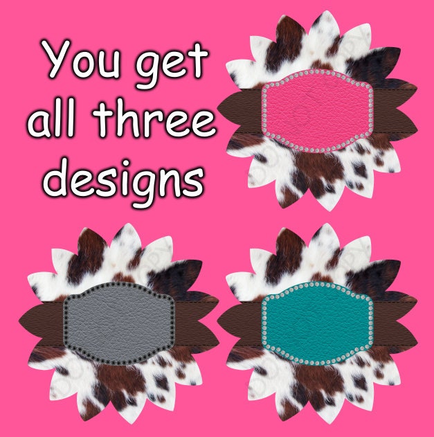 Cow Print Sunflower Designs Instant Download Cow Print - Etsy