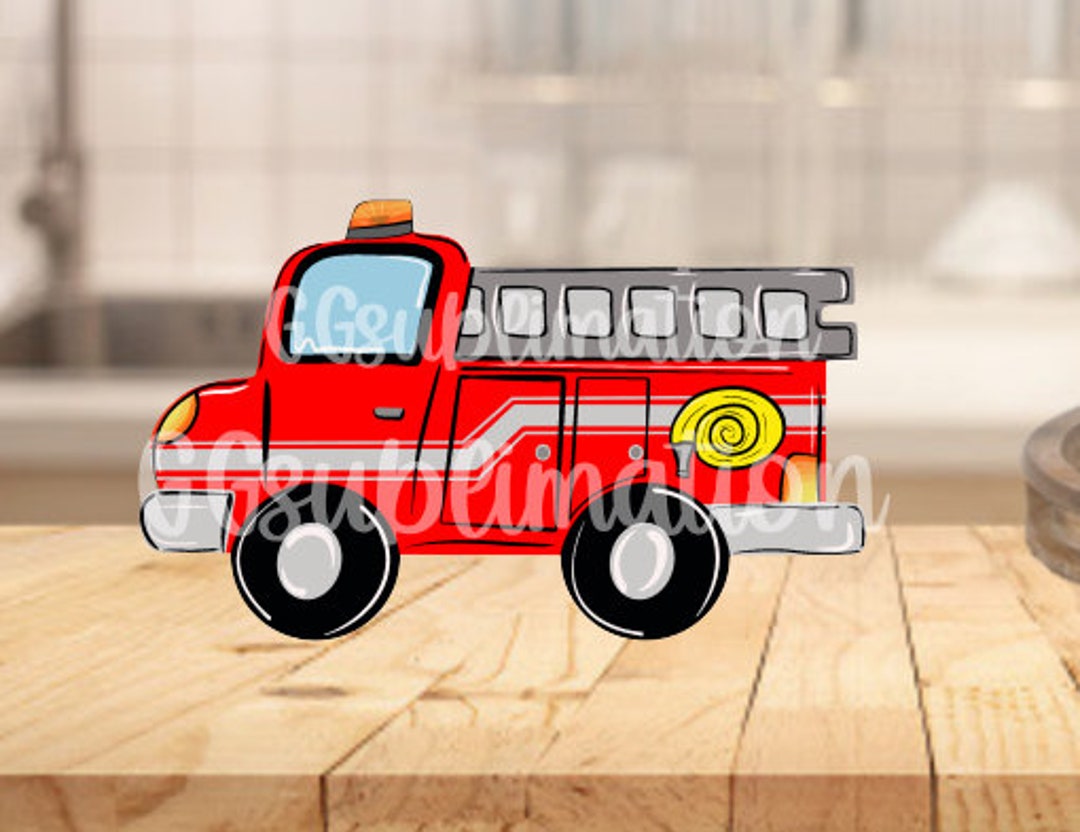 Firetruck Digital, Instant Download, Firetruck Sublimation, Firefighter ...