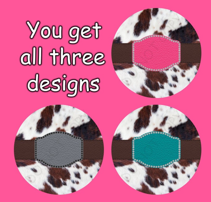 Cow Print Round Designs, Instant Download, Cow Print Sublimation ...