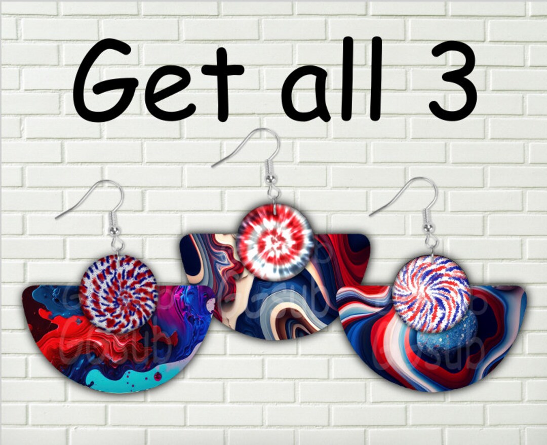 4th of July Boho Earring PNG Bundle (digital Download) - Etsy