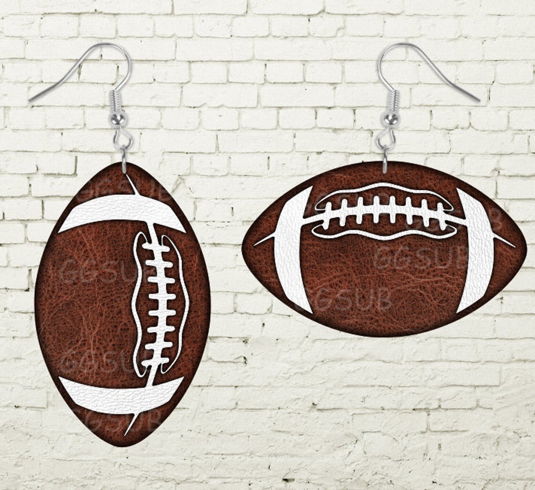 Football Earring Digital Design, Football Slice Ornament, or Wall ...