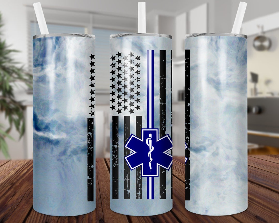 EMS EMT Blue Flag Tumbler Sublimation Design (digital Download) - Etsy