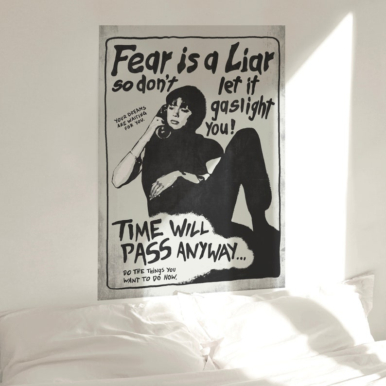 Fear is A Liar Print, Edgy Wall Art, 90s Aesthetic Print, Grunge Poster ...