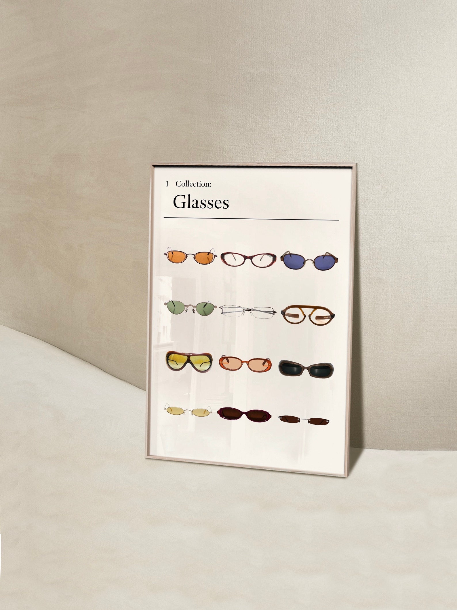 Vintage Glasses Poster, Vintage Sunglasses Art, Typography Print ...