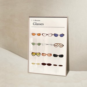 Vintage Glasses Poster, Vintage Sunglasses Art, Typography Print ...