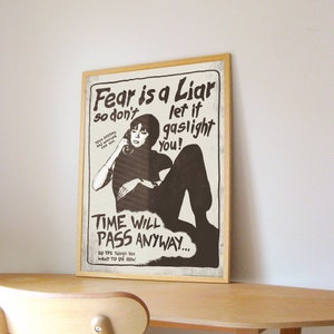 Fear is A Liar Print, Edgy Wall Art, 90s Aesthetic Print, Grunge Poster ...