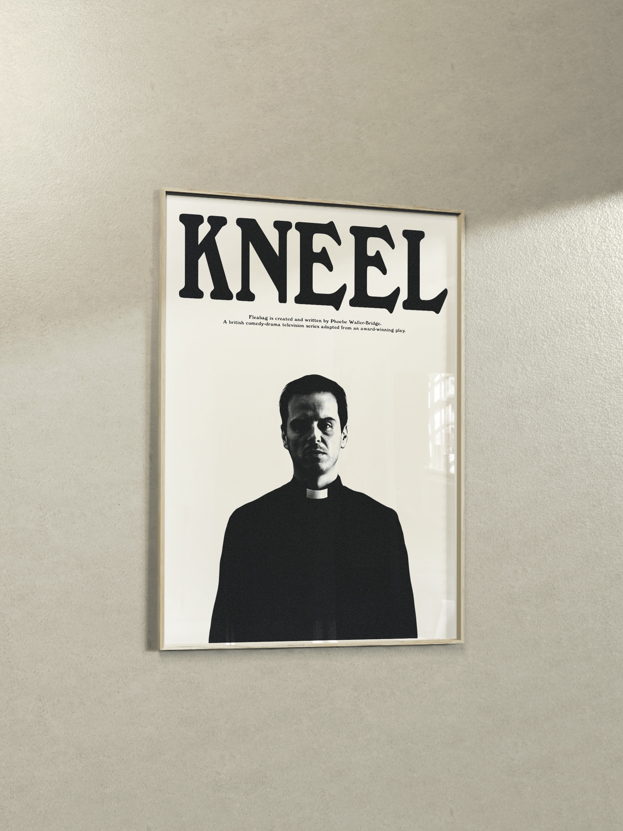 Fleabag Priest Quote Poster, Typography Art Print, Monochrome Print ...