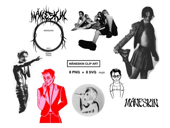 Måneskin Stickers Clipart Bundle PNG File JPG SVG Icon Pdf - Etsy Finland