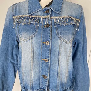 Rhinestone Bling Blue Denim Jacket - Etsy