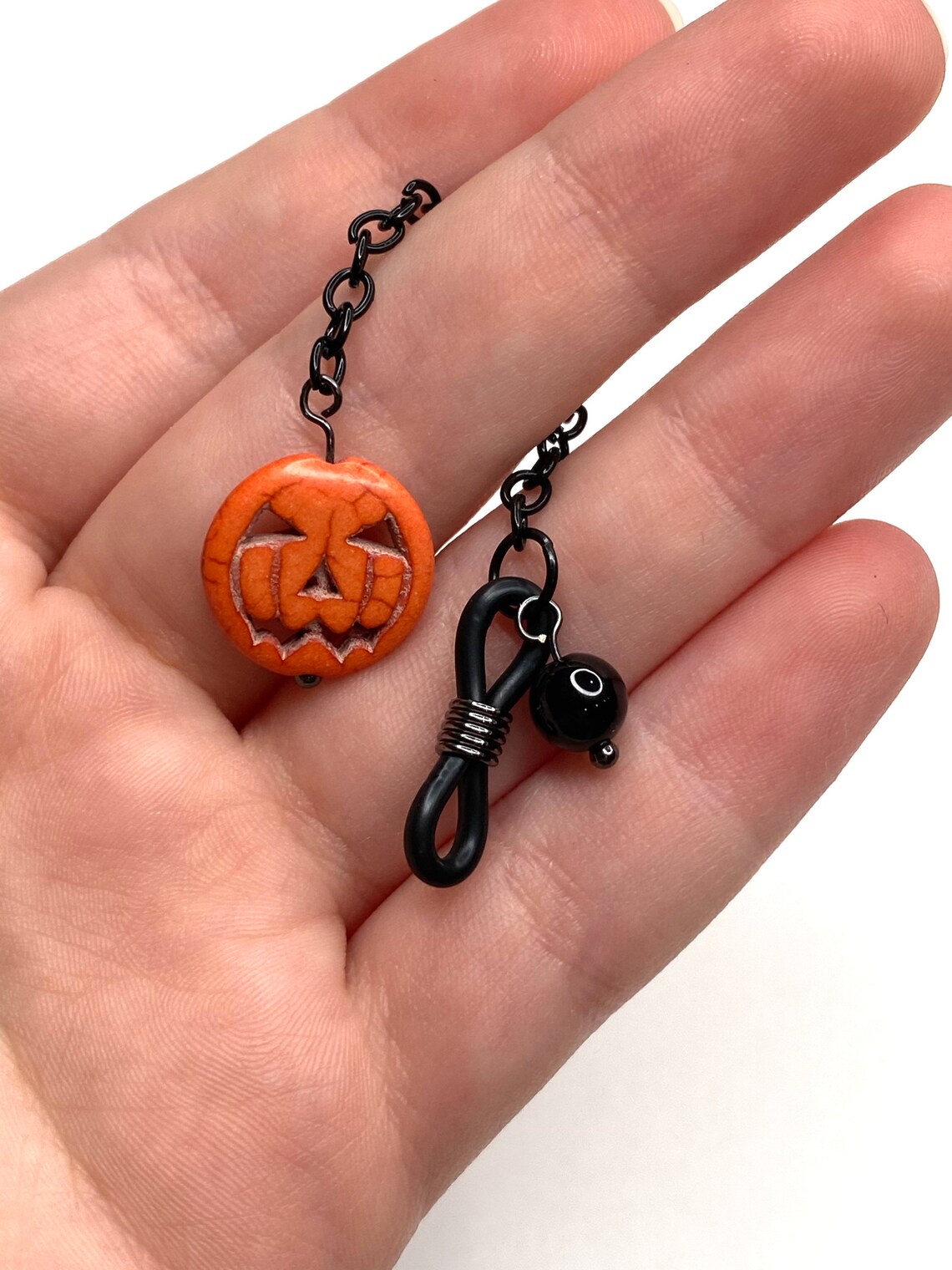 Glasses Chain Halloween Theme Jack O Lantern Pumpkins With - Etsy