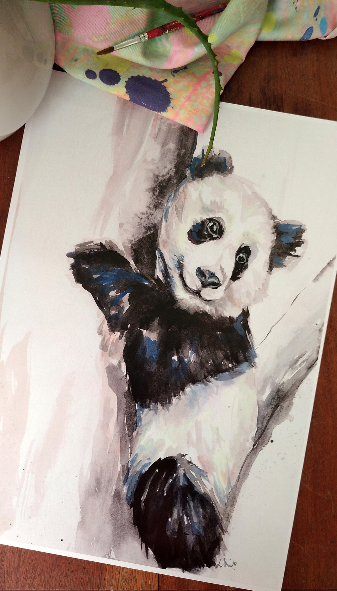 Panda Art Print, Panda Poster, Nursery Decor, Animal Art, Watercolor ...