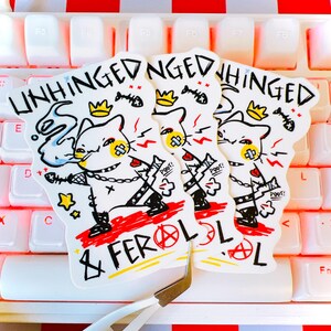Unhinged Feral Cat Kitten Poot Sticker Vinyl Matte - Etsy