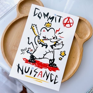 Punky Poots Punk Rock Cute Kawaii Art Prints Matte Cardstock Fart - Etsy