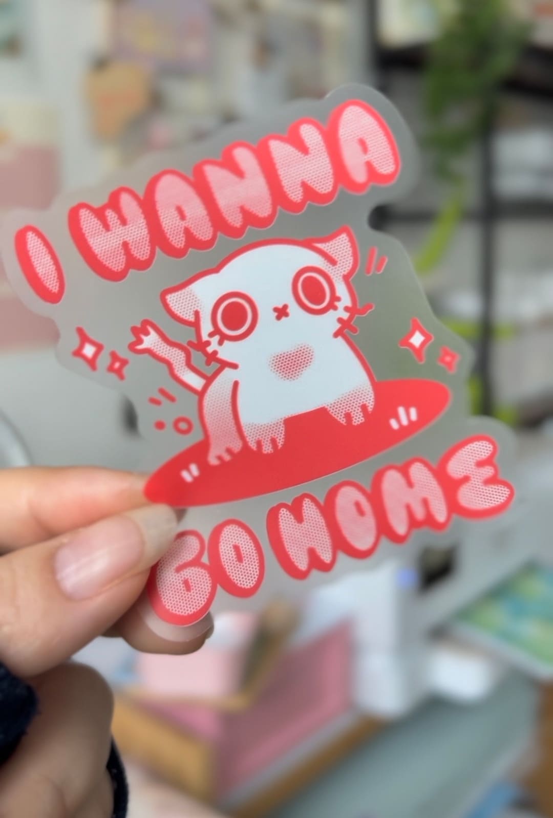 Clear Transparent Vinyl Sticker I Wanna Go Home Kitty Cat - Etsy