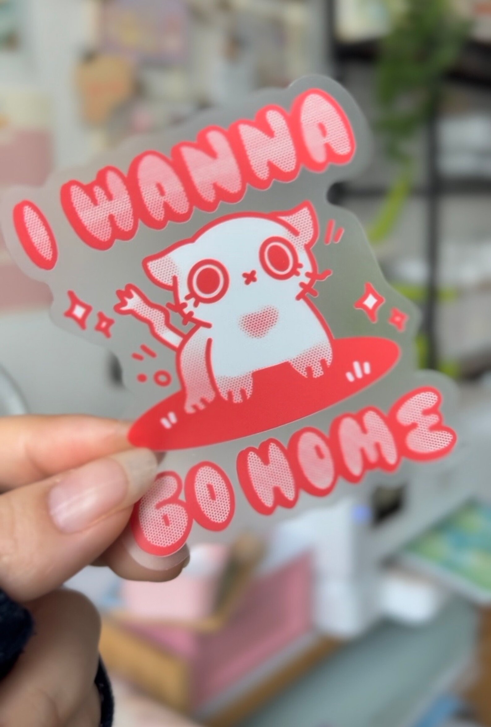 Clear Transparent Vinyl Sticker I Wanna Go Home Kitty Cat - Etsy Canada