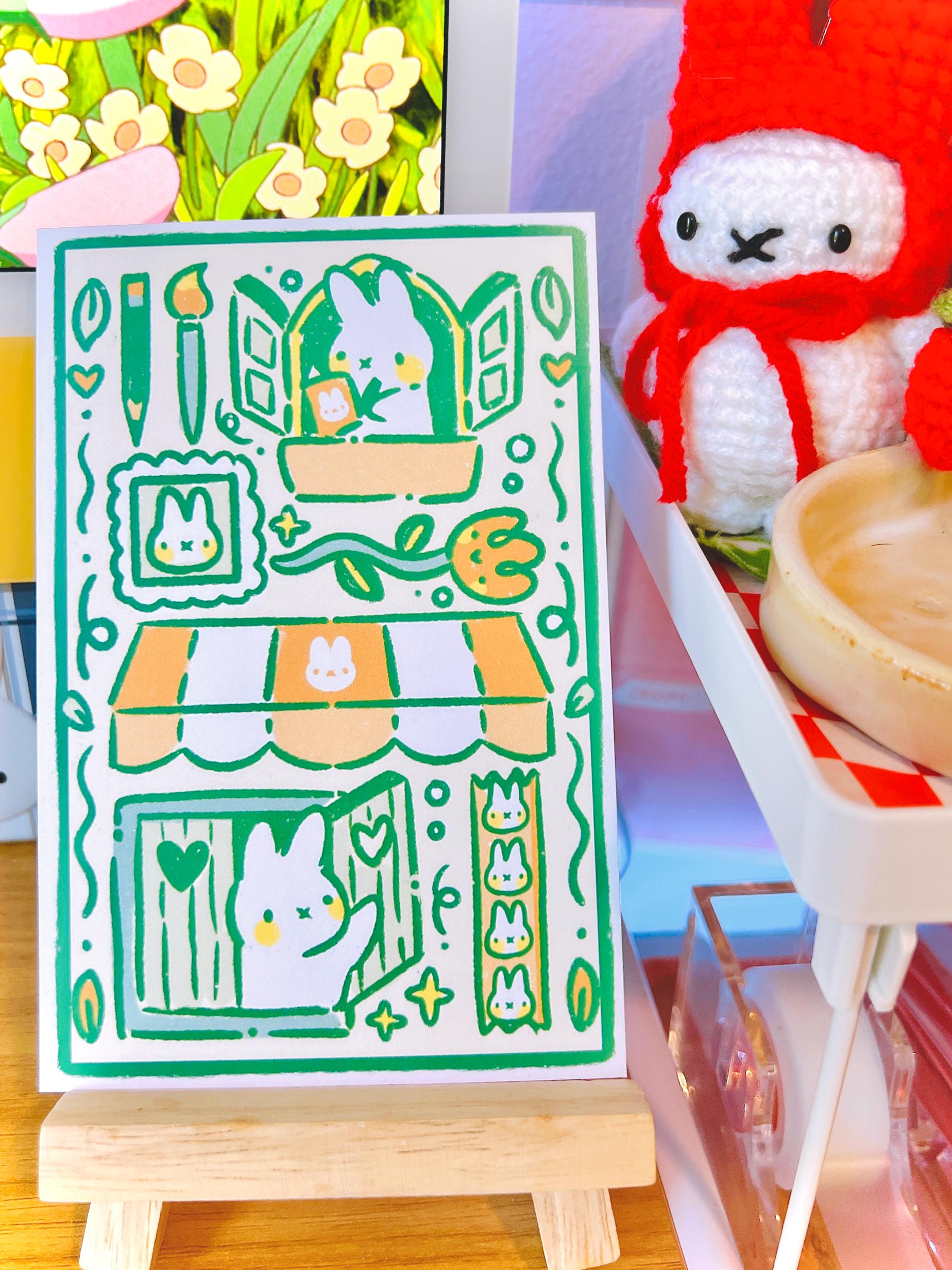 Moofy Bunny Print, Kawaii Rabbit Art - Etsy
