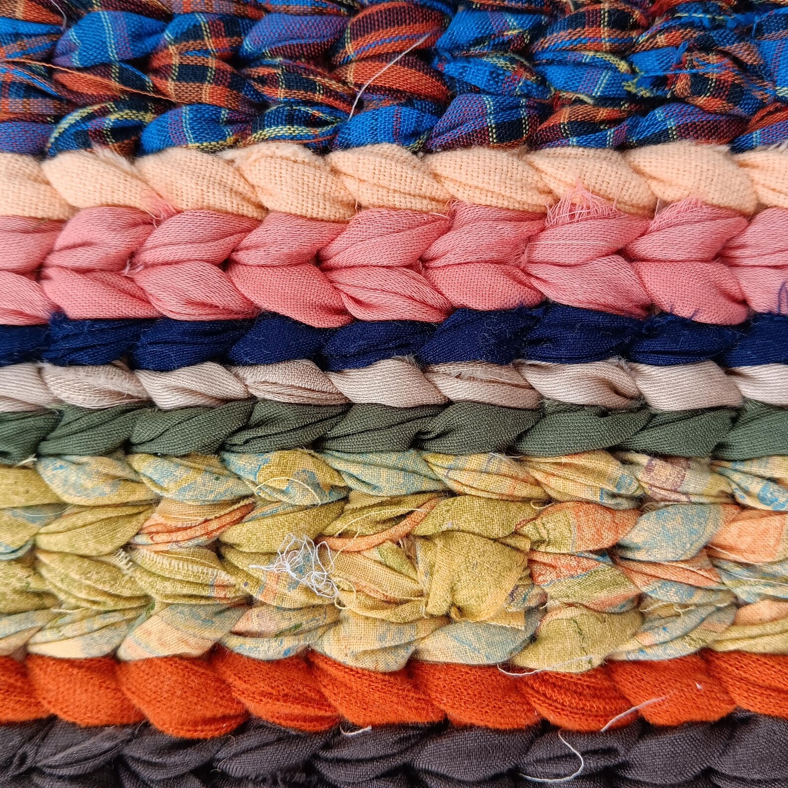 Handwoven Twined Rag Rug, 25 X 37, Multi-colored Southwestern Stripes ...