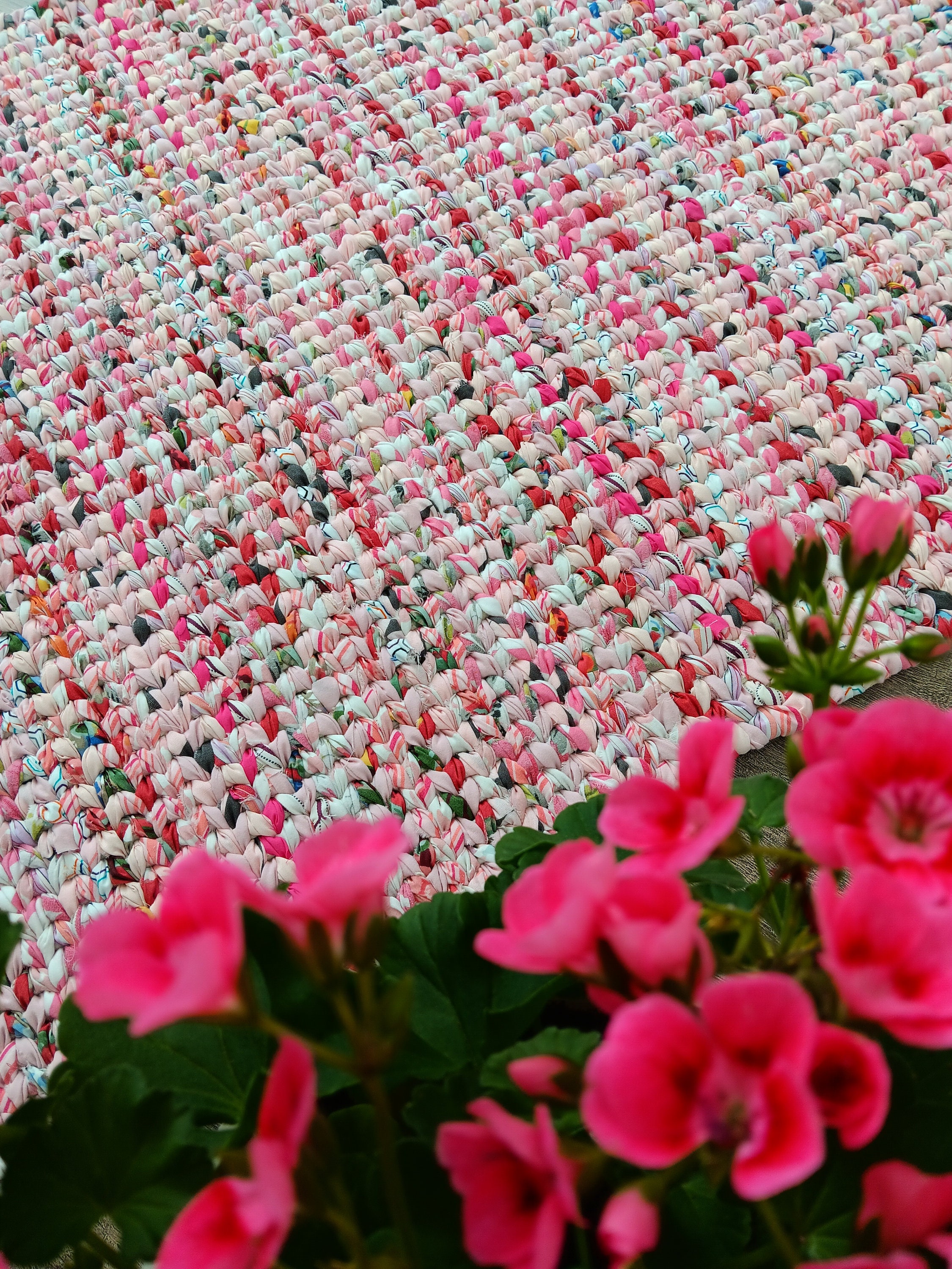 Handwoven Twined Rag Rug, Pink, 25 X 37, Washable, Reversible, Cotton ...