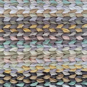 Handwoven Twined Rag Rug, 25"w X 37.5"l, Pastels and Grays, Upcycled ...