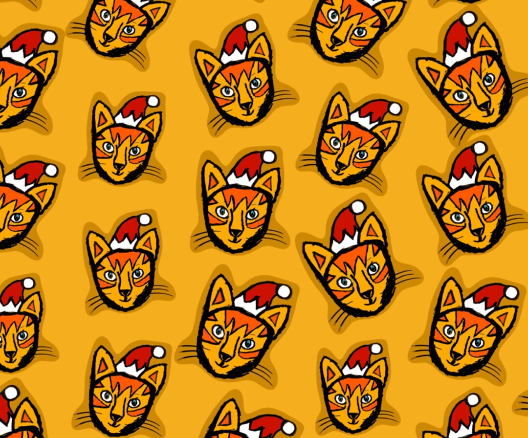 Colourful Cat Christmas Wrapping Paper Cat Christmas Gift - Etsy UK