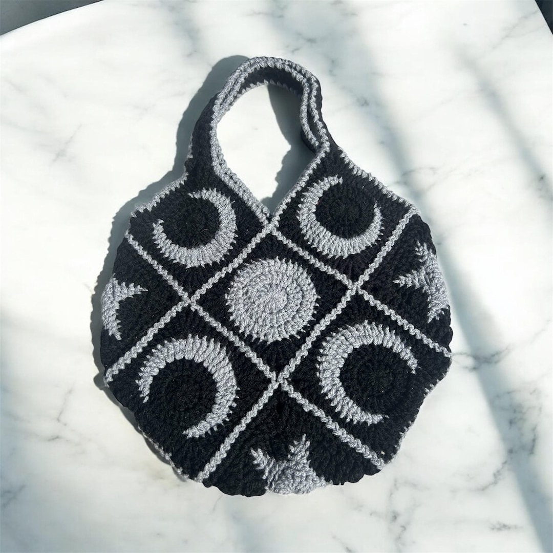 Celestial Purse, Stars and Moons, Granny Square Bag, Whimsigoth Fashion ...