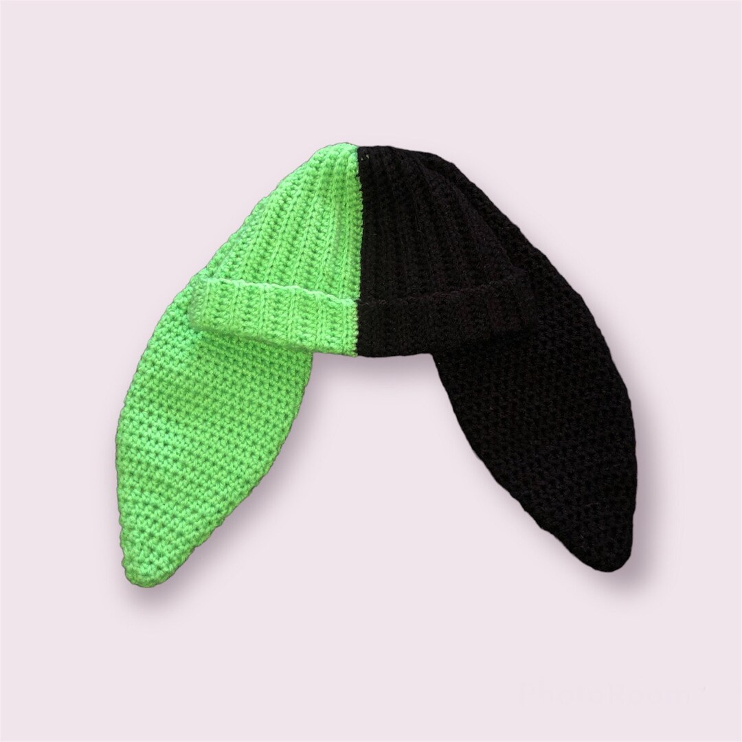 Crochet Bunny Ear Beanie: Handmade Ribbed Knit Outerwear - Etsy