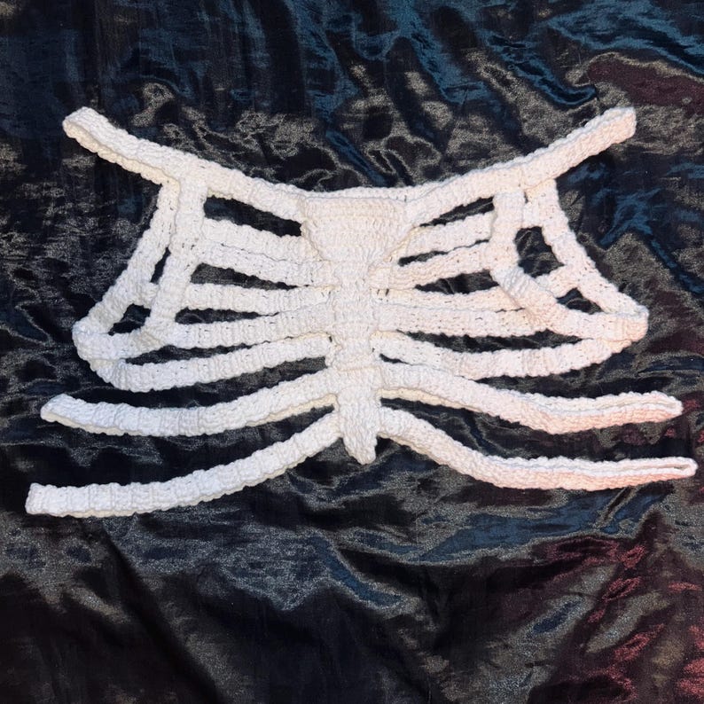 Crochet Top Skeleton Ribcage Handmade Corset Skull Crop Top, Fairycore ...