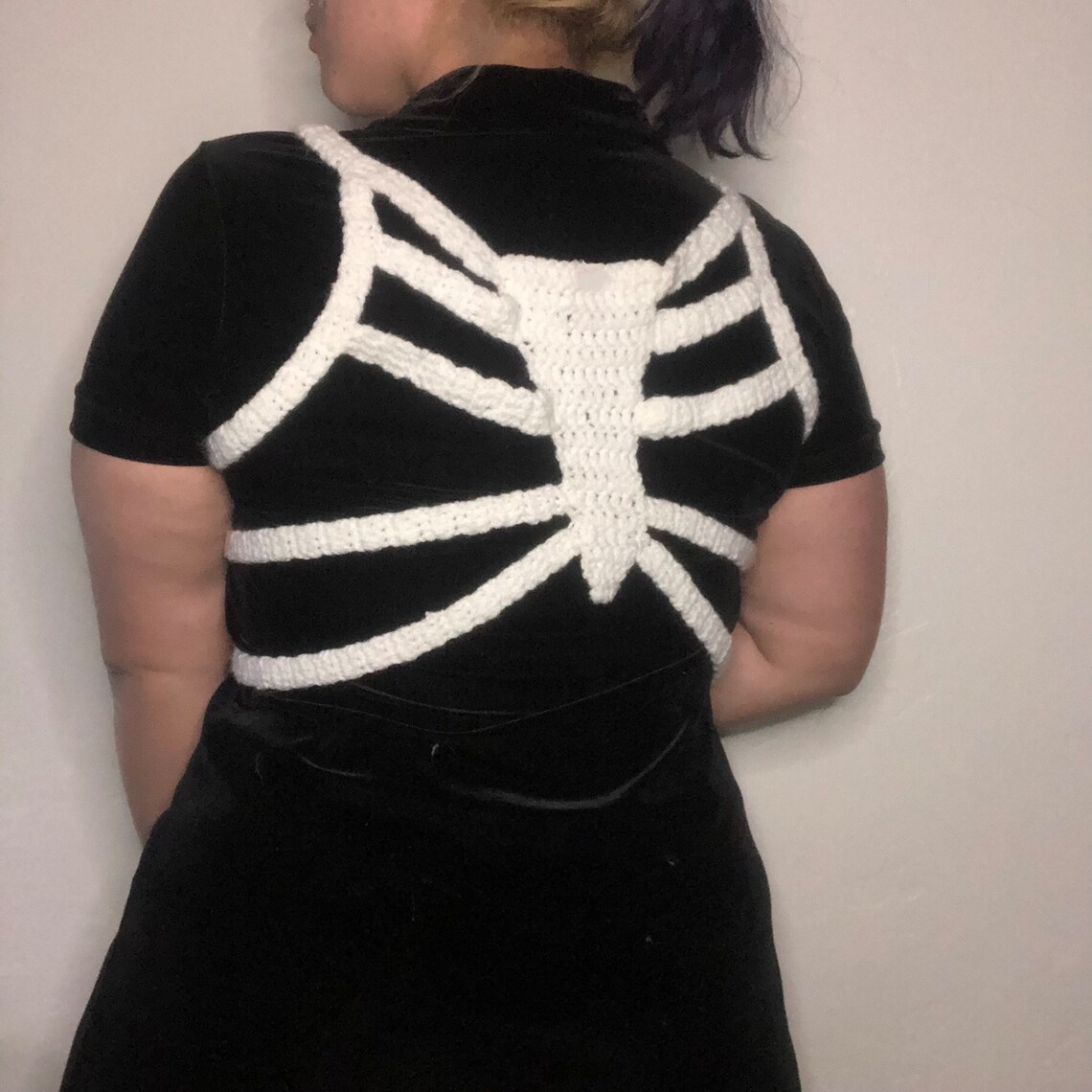 Crochet Top Skeleton Ribcage Handmade Corset Skull Crop Top, Fairycore ...