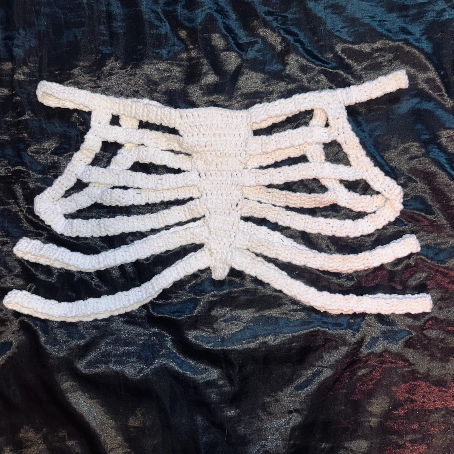 Crochet Top Skeleton Ribcage Handmade Corset Skull Crop Top, Fairycore ...