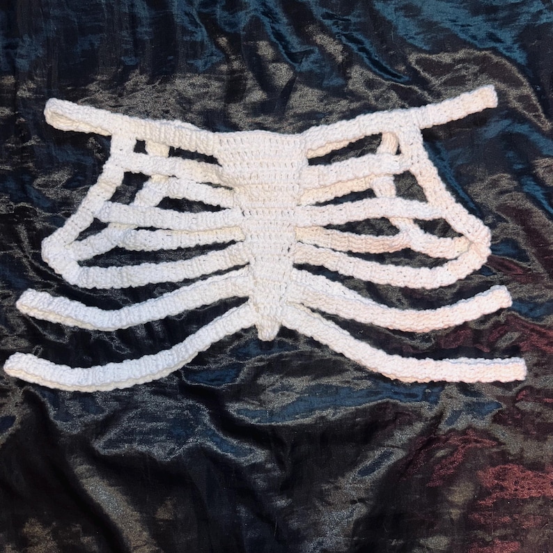 Crochet Top Skeleton Ribcage Handmade Corset Skull Crop Top, Fairycore ...