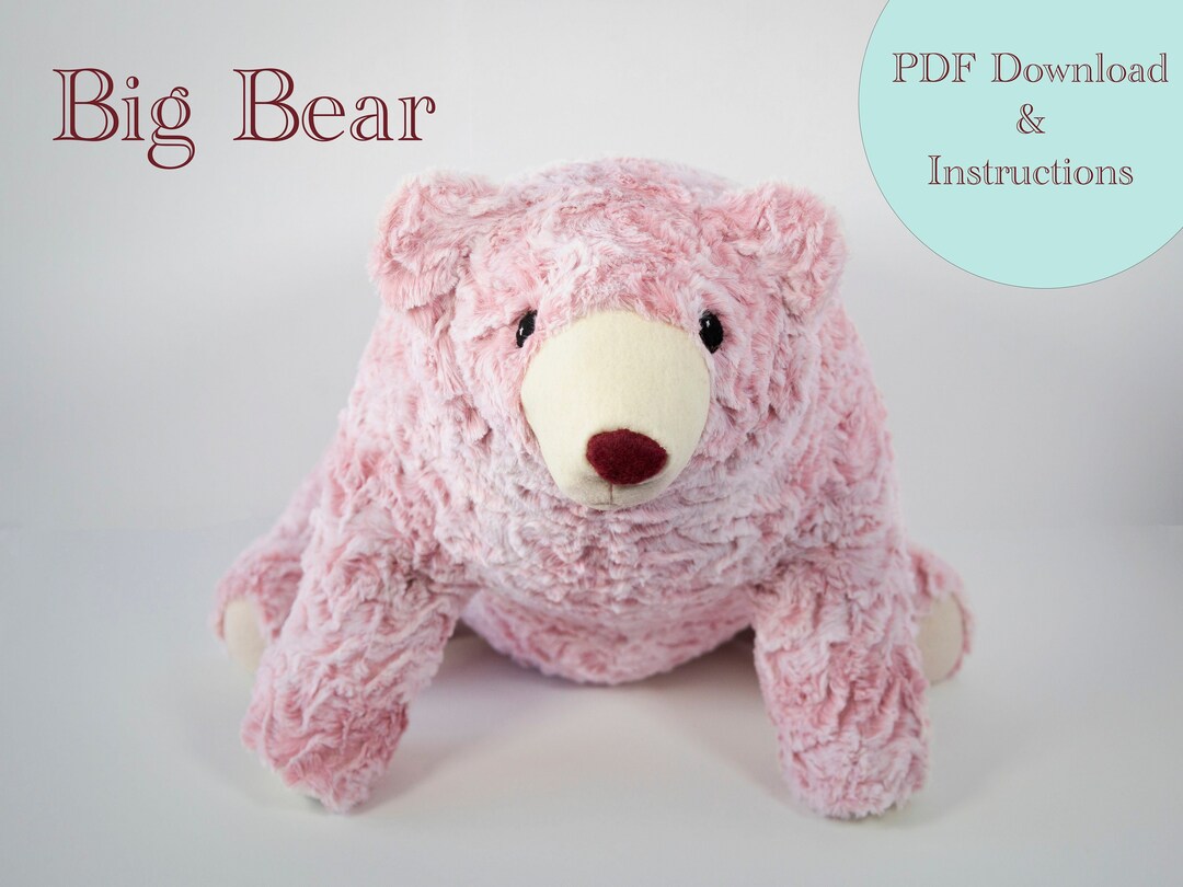 Big Bear Stuffed Animal Sewing Pattern and Instructions - PDF Instant ...