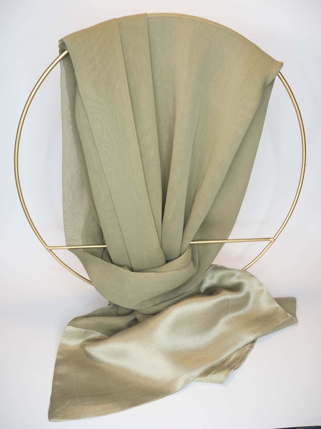 Pañuelo de seda raso gasa, 160 cm x 27 cm, 100% seda, color azul oscuro ...