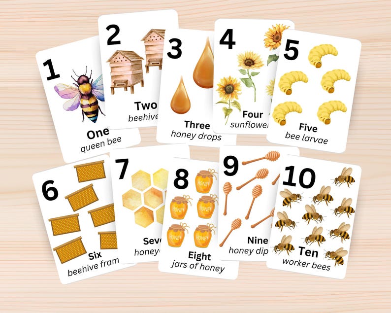 Number Flashcards Printable 1-10, Use for Homeschool, Preschool, Bee ...