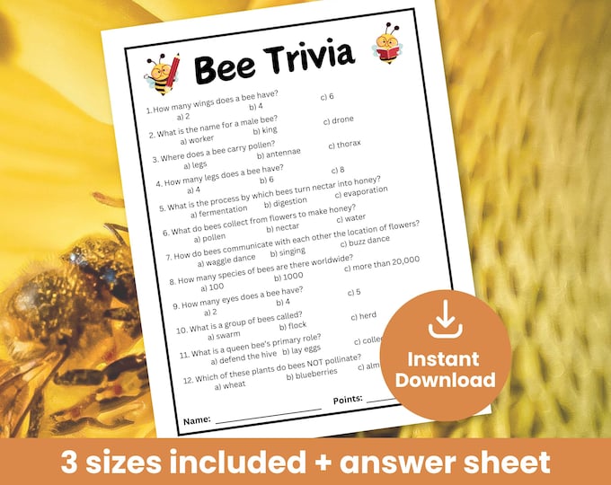 Bee Bingo Game, 50 Printable Bingo Cards, Bee Birthday Party Game, Bee ...