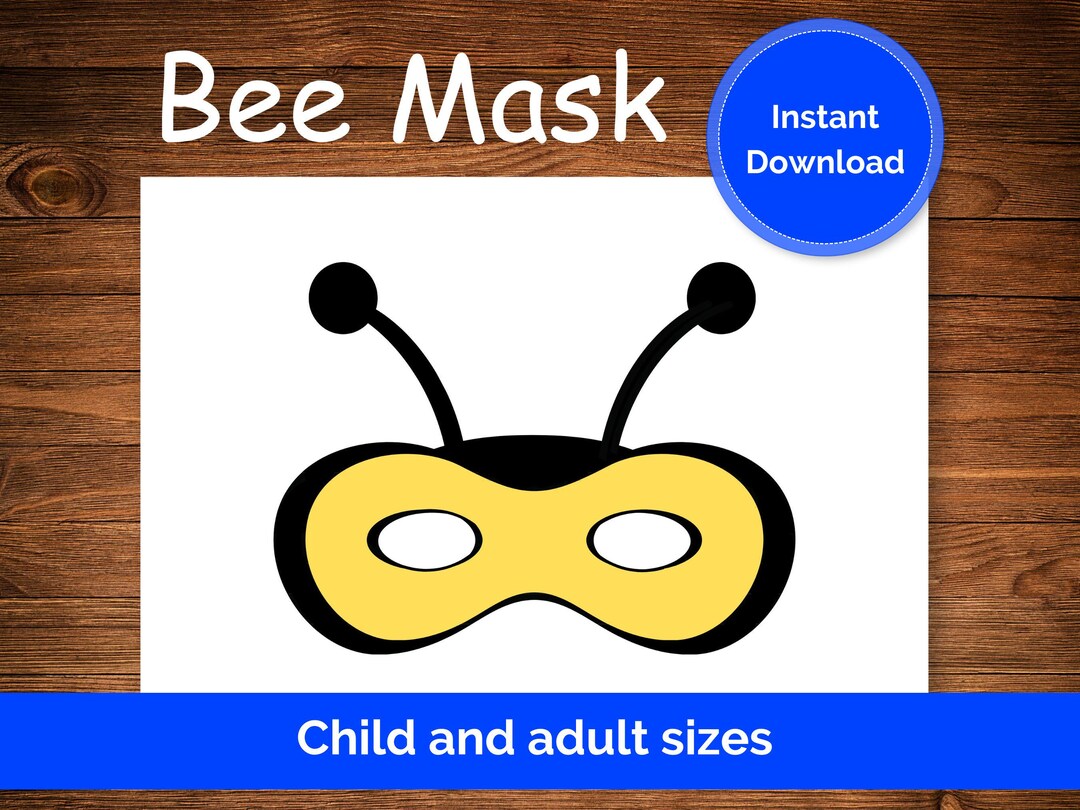 Bee Mask Printable, Ideal for Halloween, Photo Booth Prop, Bee Costume ...