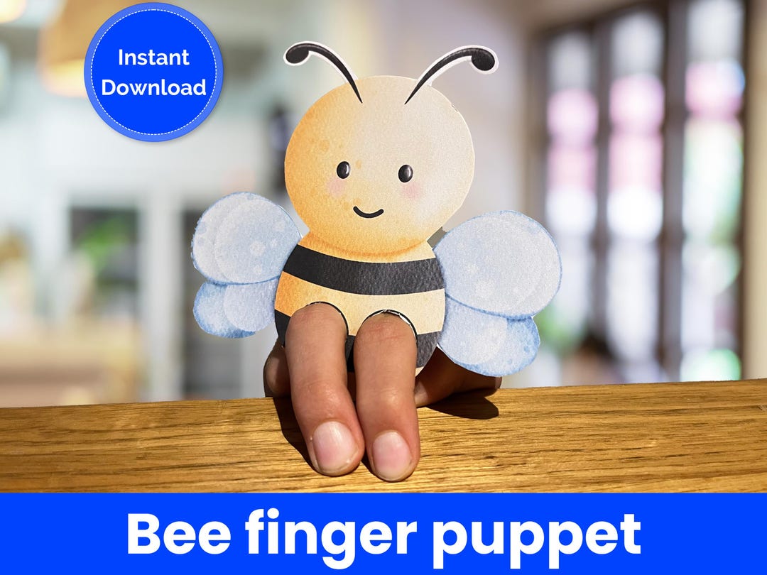 Paper Craft for Kids, Bee Paper Finger Puppet, Bee Themed Birthday ...