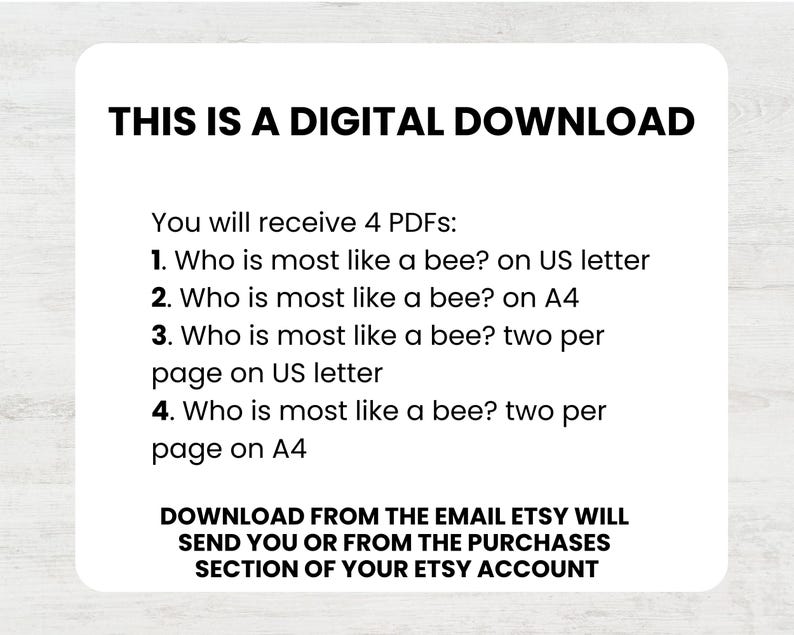 Bee Game Printable, Who is Most Like a Bee Game for Kids and Adults ...
